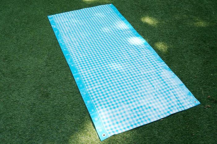 ギンガムチェック ボタン レジャーシート(L) 商品ラインナップー株式